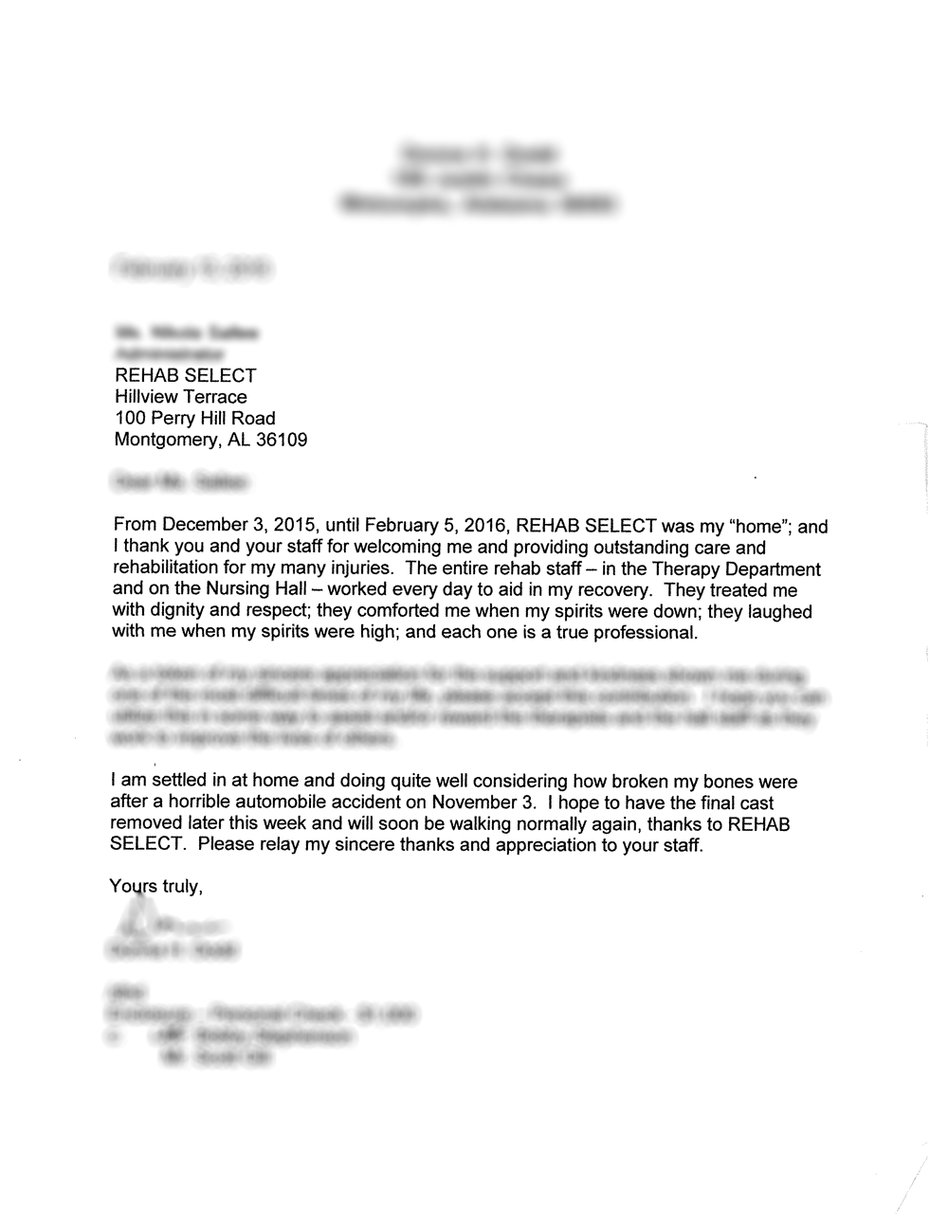 A Positive Experience with Short Term Rehabilitation at Hillview Terrace